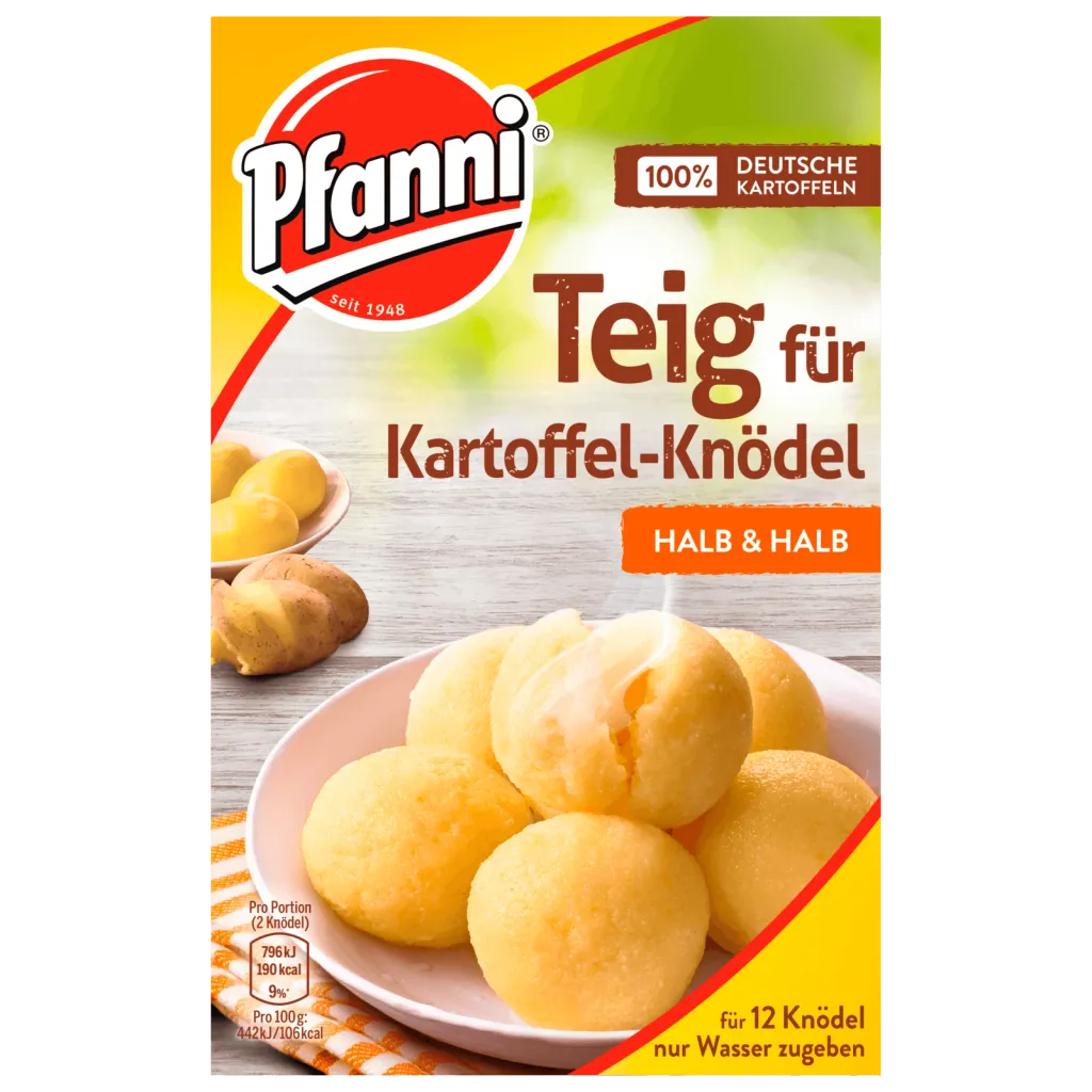Pfanni Kartoffel Knödel-Teig halb&halb für 12 Knödel | Kartoffelknödel ...