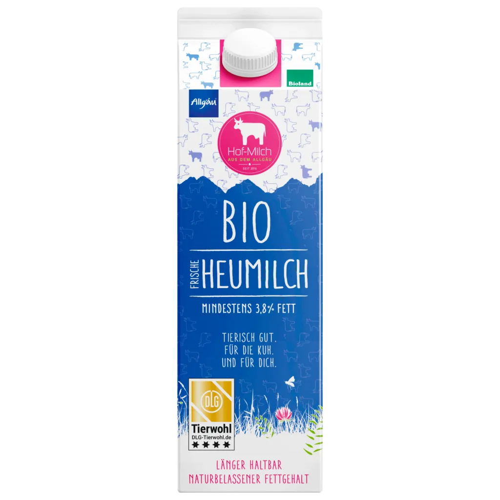 Allgäuer Hof-Milch Bio Heumilch 3,8% Fett | Käse, Eier & Molkerei ...