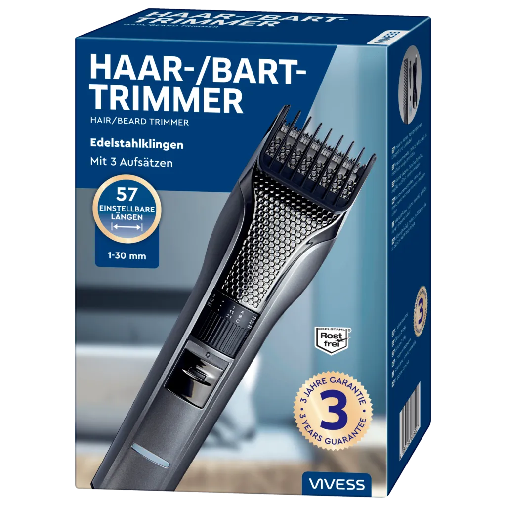 Vivess Haar-/Barttrimmer mit 3 Aufsätzen | Gesundheits ...